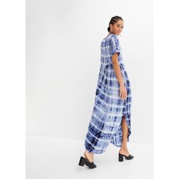 bonprix Maxikleid aus flie&szlig;ender Viskose, blau, Gr.36/38 (S), Schmeichelhaftes Maxikleid mit V-Ausschnitt, aus Viskose