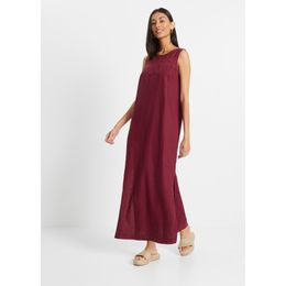 bonprix Maxi-Kleid mit Leinen, rot, Leinen