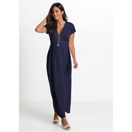 bonprix Maxikleid aus flie&szlig;ender Viskose, blau, Gr.54, Traumhaftes Sommerkleid mit geh&auml;kelter Spitze, aus Viskose
