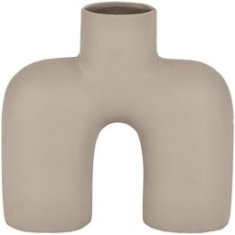 EGLO LIVING Metallvase Brower, minimalistische Deko Vase, Dekovase für Wohnzimmer, Blumenvase aus Metall in Sandfarben, Tischdeko 18 cm