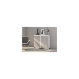 Sideboard Alvor mit 2 Türen Anrichte Kommode b 97,2 cm modern Weiß Beton - Furnix