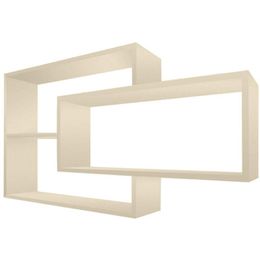 Wandregal Karo Schweberegal aus Holz Beige