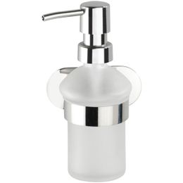 Wenko Turbo-Loc® Edelstahl Seifenspender Orea Shine, Flüssigseifen-Spender, Befestigen ohne bohren, ca. 200 ml, Silber glänzend, Edelstahl rostfrei