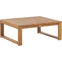 Beliani - Loungetisch Hellbraun Zertifiziertes Akazienholz 90 x 75 cm Rechteckig Retro Landhaus Stil Terrasse Outdoor Balkon Beistelltisch Couchtisch