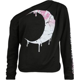 Outer Vision Artemis Sweatshirt schwarz in L 14275-OV Crystal Heart Woman's Sweat-shirt Artemis