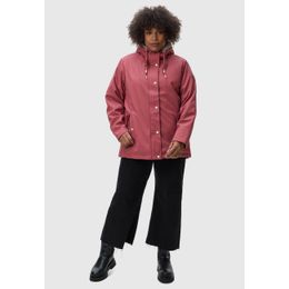 Regenjacke Ragwear "Marge", Damen, Gr. 4XL (48), rosa (dunkelrosa), Obermaterial: 100% Polyester, Futter: 100% Polyester, Wattierung: 100% Polyester, casual, tailliert Po-bedeckend, hoch geschlossener Ausschnitt, Langarm Ärmel ohne Ärmelschlitz normaler Saum, Jacken, warm gefütterter Damen Winter Regenmantel