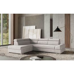 Sit & More Ecksofa SIT & MORE "Broadway L-Form", grau (hellgrau), B:270cm H:79cm T:213cm, 90% Polyester, 10% Polyamid, Sofas, Ecksofa, mit verstellbaren Kopfteilen, wahlweise mit Bettfunktion