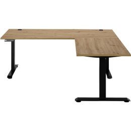 Eckschreibtisch BEGA OFFICE "Ben" Tische Gr. B/H/T: 180 cm x 74 cm x 77 cm, braun (artisan eiche, schwarz, artisan eiche) elektrisch höhenverstellbarer Desk mit 4 Memory Tasten, 180x177 cm