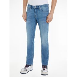 Slim-fit-Jeans Tommy Jeans "SCANTON SLIM" Gr. 30, Länge 34, blau (denim medium 1a4) Herren Jeans mit Logoprägung