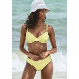 Bügel-Bikini Venice Beach "Aria" Gr. 36, Cup D, gelb (zitrone) Damen Bikini-Sets aus edler Strukturware