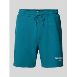 Tommy Jeans Regular Fit Sweatshorts mit Label-Stitching