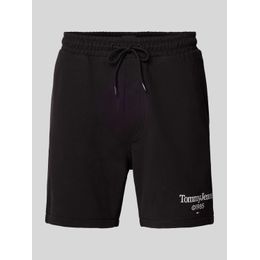 Tommy Jeans Regular Fit Sweatshorts mit Label-Stitching