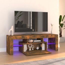 vidaXL TV-Schrank mit LED-Leuchten Räuchereiche 120x35x40 cm 815666