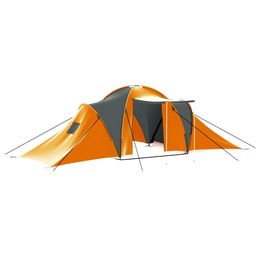 vidaXL Campingzelt 9 Personen Stoff Grau und Orange 93181