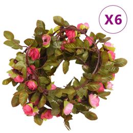 vidaXL Künstliche Blumengirlanden 6 Stk. Rose 215 cm 359061