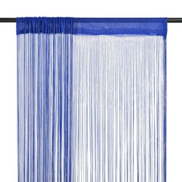 vidaXL Fadenvorhänge 2 Stk. 100 x 250 cm Blau 132406