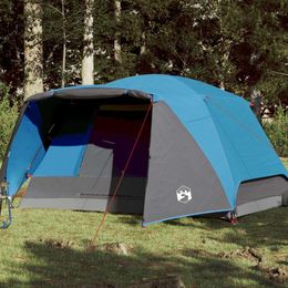 vidaXL Campingzelt mit Vorzelt 4 Personen Blau Wasserdicht 94416