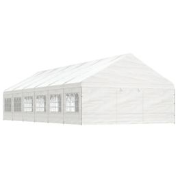 vidaXL Pavillon mit Dach Weiß 13,38x5,88x3,75 m Polyethylen 3155498