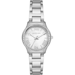 Quarzuhr Michael Kors "SAGE 31 mm" Armbanduhren silberfarben Damen Armbanduhr, Damenuhr, Perlmutt-Zifferblatt, Edelstahlarmband