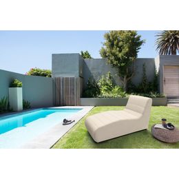 Sofaelement DOMO collection "Soleil, pflegeleichter und wetterfester Bezug", grau (taupe), B:73cm H:80cm T:152cm, 100% solution dyed Acryl, Polsterelemente, Outdoor, besonderes Design und Formgebung, individuell erweiterbar