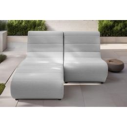 Ecksofa DOMO collection "Soleil, pflegeleichter und wetterfester Bezug L-Form", silber, B:146cm H:80cm T:152cm, 100% Olefin, Sofas, Ecksofa, Outdoor, besonderes Design und Formgebung, individuell erweiterbar