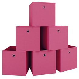 Vcm 6er-Set Faltbox Klappbox "Boxas" - ohne Deckel Pink