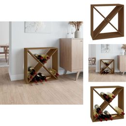 vidaXL Barschränke & Hausbars - Living Weinregal Honigbraun 62x25x62 cm Massivholz Kiefer - Braun