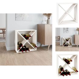 vidaXL Barschränke & Hausbars - Living Weinregal Weiß 62x25x62 cm Massivholz Kiefer - Weiß