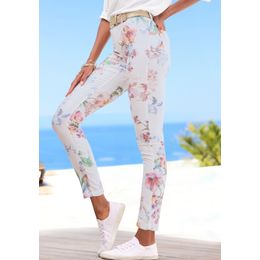 Lascana Damen 7/8-Jeggings, Bunt, Gr. 46, R&ouml;hrenhosen, Material: Baumwolle