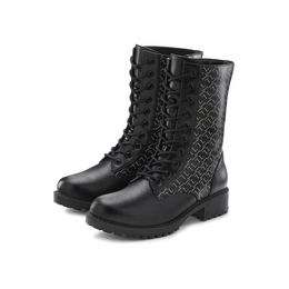 Lascana Stiefelette schwarz Gr. 36 für Damen. Mit Druck