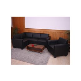 MCW Modular Sofa-System Couch-Garnitur Moncalieri 4-1, Kunstleder ~ schwarz