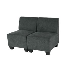 MCW Modular 2-Sitzer Sofa Couch Moncalieri, Stoff/Textil ~ anthrazit-grau, ohne Armlehnen