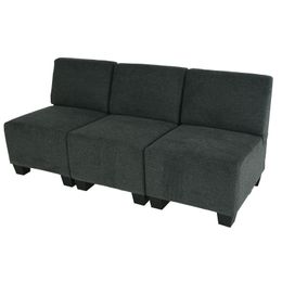 MCW Modular 3-Sitzer Sofa Couch Moncalieri, Stoff/Textil ~ anthrazit-grau, ohne Armlehnen