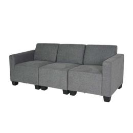 MCW Modular 3-Sitzer Sofa Couch Moncalieri, Stoff/Textil ~ grau