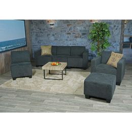 MCW Modular Sofa-System Couch-Garnitur Moncalieri 3-1-1-1, Stoff/Textil ~ anthrazit-grau