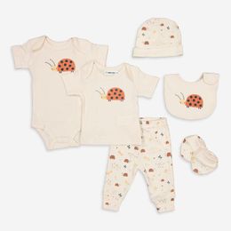 TK Maxx 6-teiliges beiges Babyset mit Marienkäfermotiv