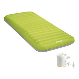Intex 64097NP - Luftbett - Dura-Beam Truaire inkl. USB-Luftpumpe (gr&uuml;n, 76x191x17cm) Luftmatratze Campingbett