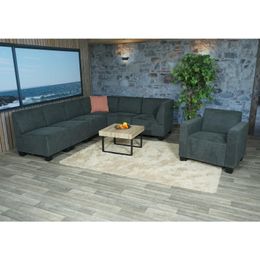 MCW Modular Sofa-System Couch-Garnitur Moncalieri 6-1, Stoff/Textil ~ anthrazit-grau