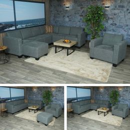 MCW Modular Sofa-System Couch-Garnitur Moncalieri 6-2, Stoff/Textil ~ grau