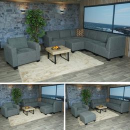 MCW Modular Sofa-System Couch-Garnitur Moncalieri 6-1-1, Stoff/Textil ~ grau