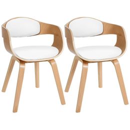CLP 2er-Set Esszimmerst&uuml;hle Kingston, ergonomisch mit gepolsterter R&uuml;ckenlehne, Kunstleder & Holz, bis 150 kg belastbar