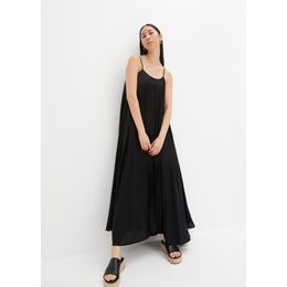 bonprix Maxikleid aus feiner Viskose, schwarz, Viskose