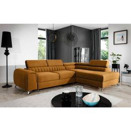 Ecksofa mit Schlaffunktion und Bettkasten, Couch für Wohnzimmer, Schlafsofa Sofagarnitur L-Form Wohnlandschaft mit Bettfunktion 278x92x205 cm olivier