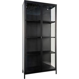 Brisbane Vitrinenschrank Höhe 175 cm, schwarz.