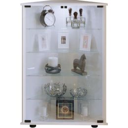 ebuy24 - Jecka Vitrinenschrank Eckschrank mit 2 Glastüren weiß.