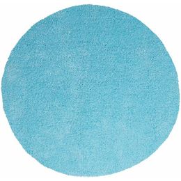 Beliani - Läufer Teppich Hellblau Polyester ⌀ 140 cm Rund Hochflor Modern Maschinengetuftet Fußbodenheizung Geeignet Wohnzimmer Schlafzimmer Flur