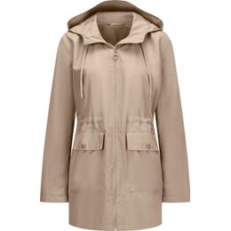 Damen Jacke mit Tunnelzug in der Taille beige, Gr&ouml;&szlig;e 46