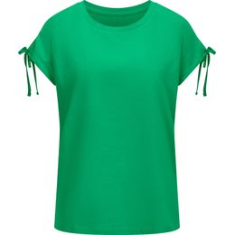 Damen Kurzarmshirt mit Tunnelzug an den &Auml;rmeln grasgr&uuml;n, Gr&ouml;&szlig;e 50