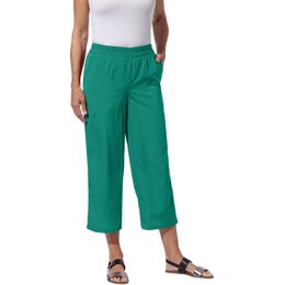 Damen Culotte mit zwei Taschen dunkelrot-smaragd-gestreift + smaragd, Gr&ouml;&szlig;e 48