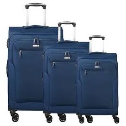 d&n d&n Travel Line 6804 Trolley-Set 55/66/76 cm 4 Rollen - Blau